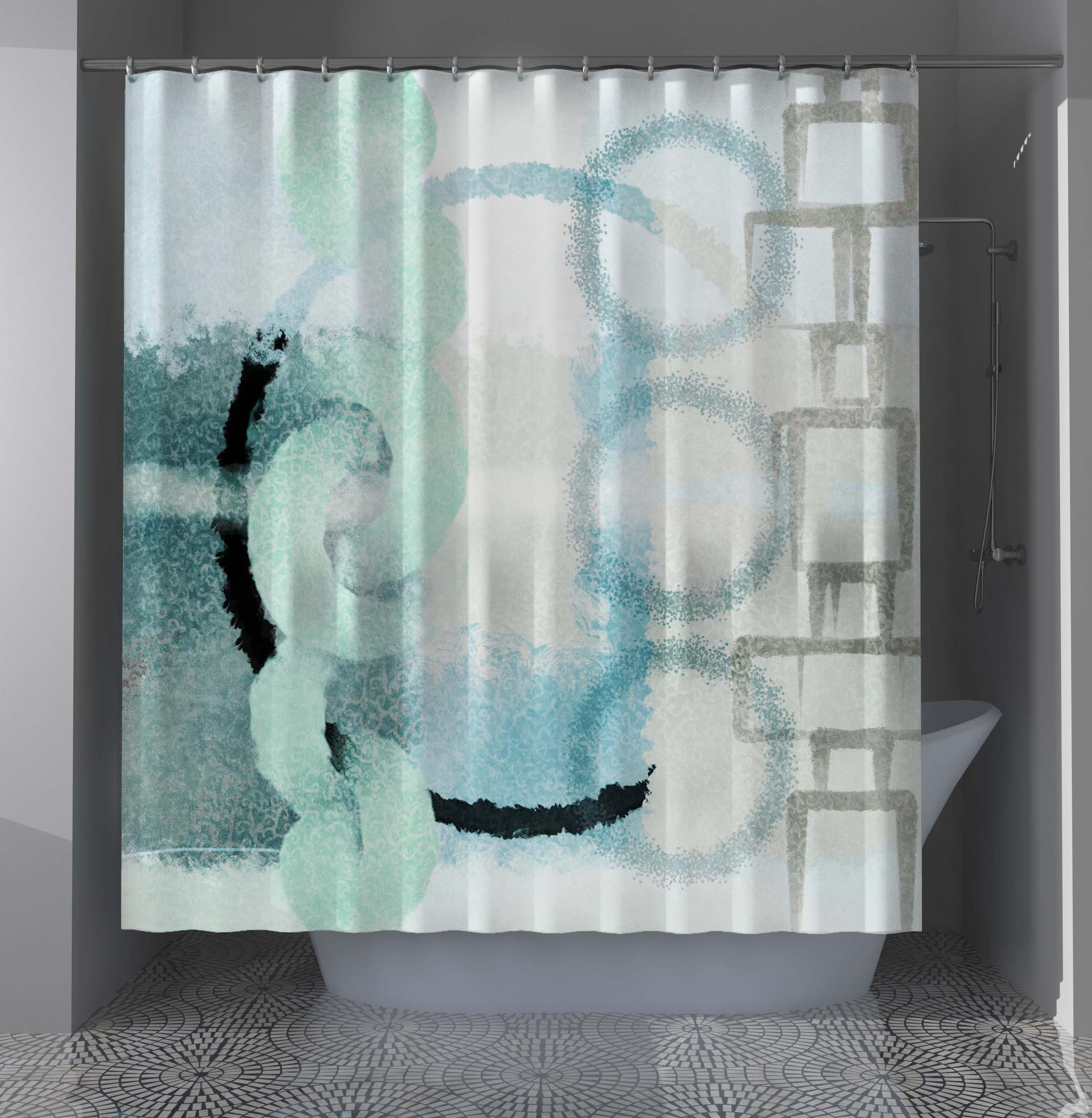 East Urban Home Idalium Abstract Shower Curtain | Wayfair