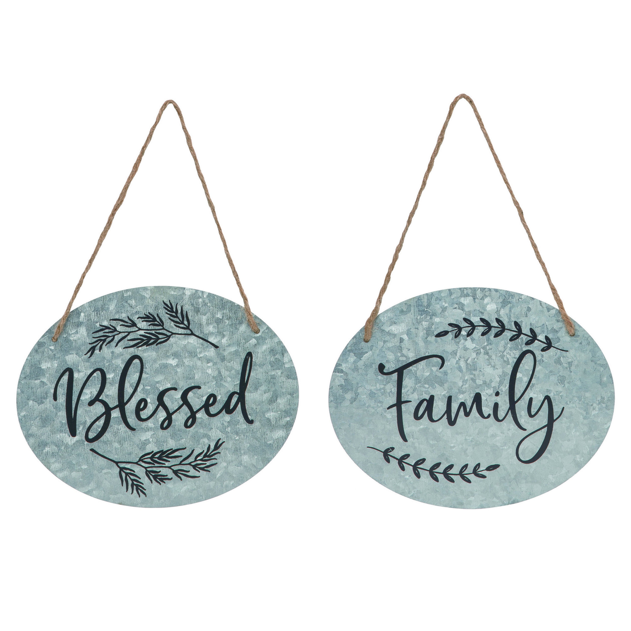 August Grove® Metal Blessed / Family Sign Set of 2 Spring Home ...