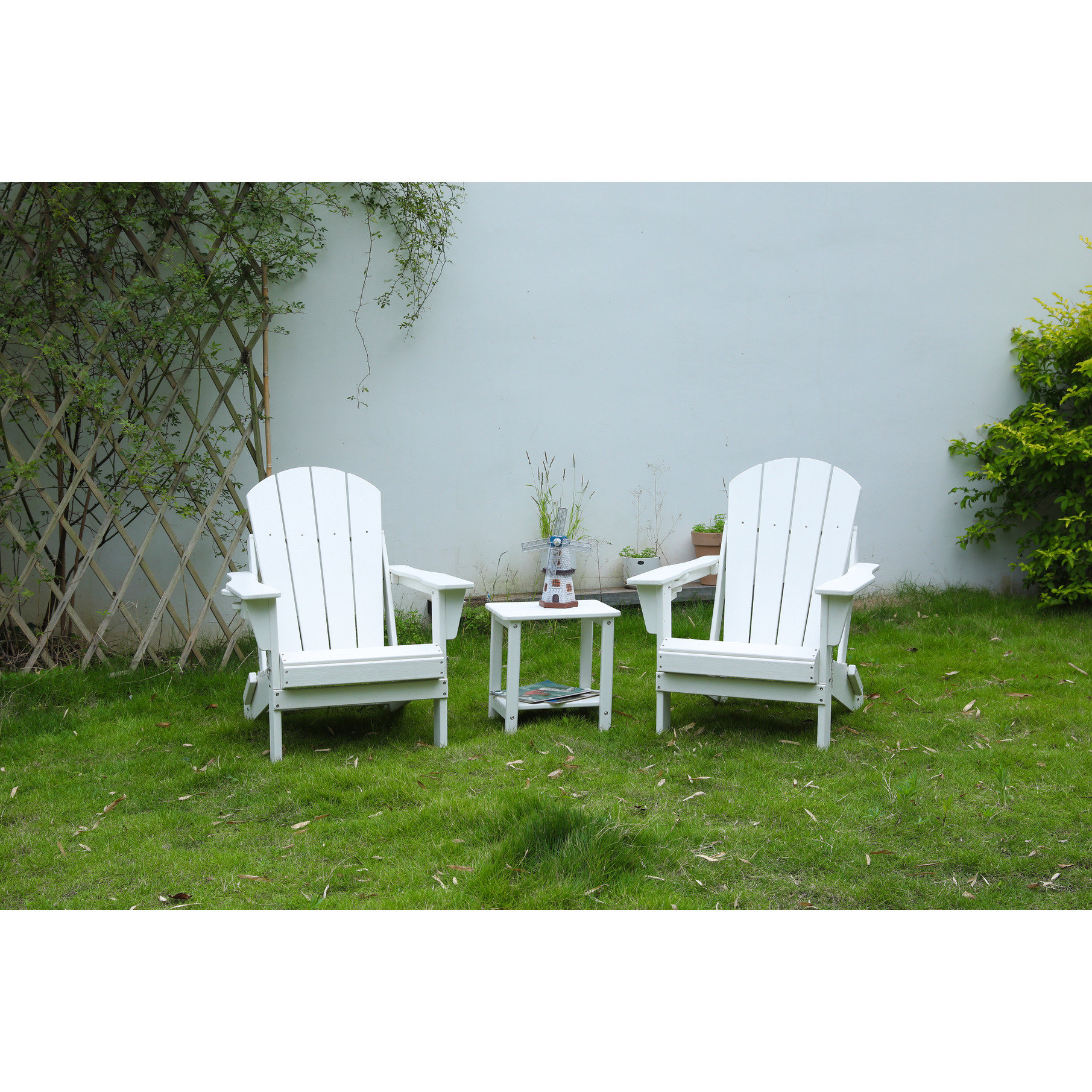 Latitude Run® Aderyn Folding Chair With Side Table, 3, White. Relax A ...