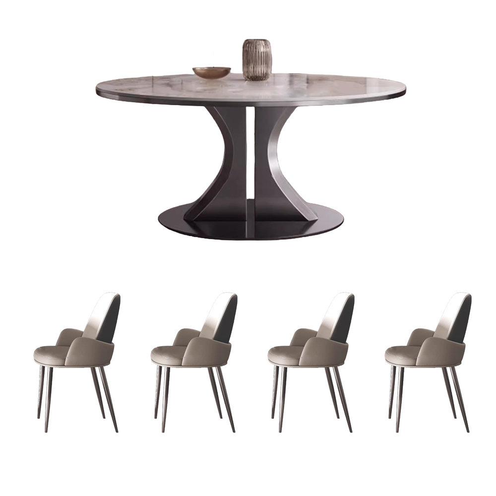 dinlin home Round light luxury modern simple table and chair | Wayfair