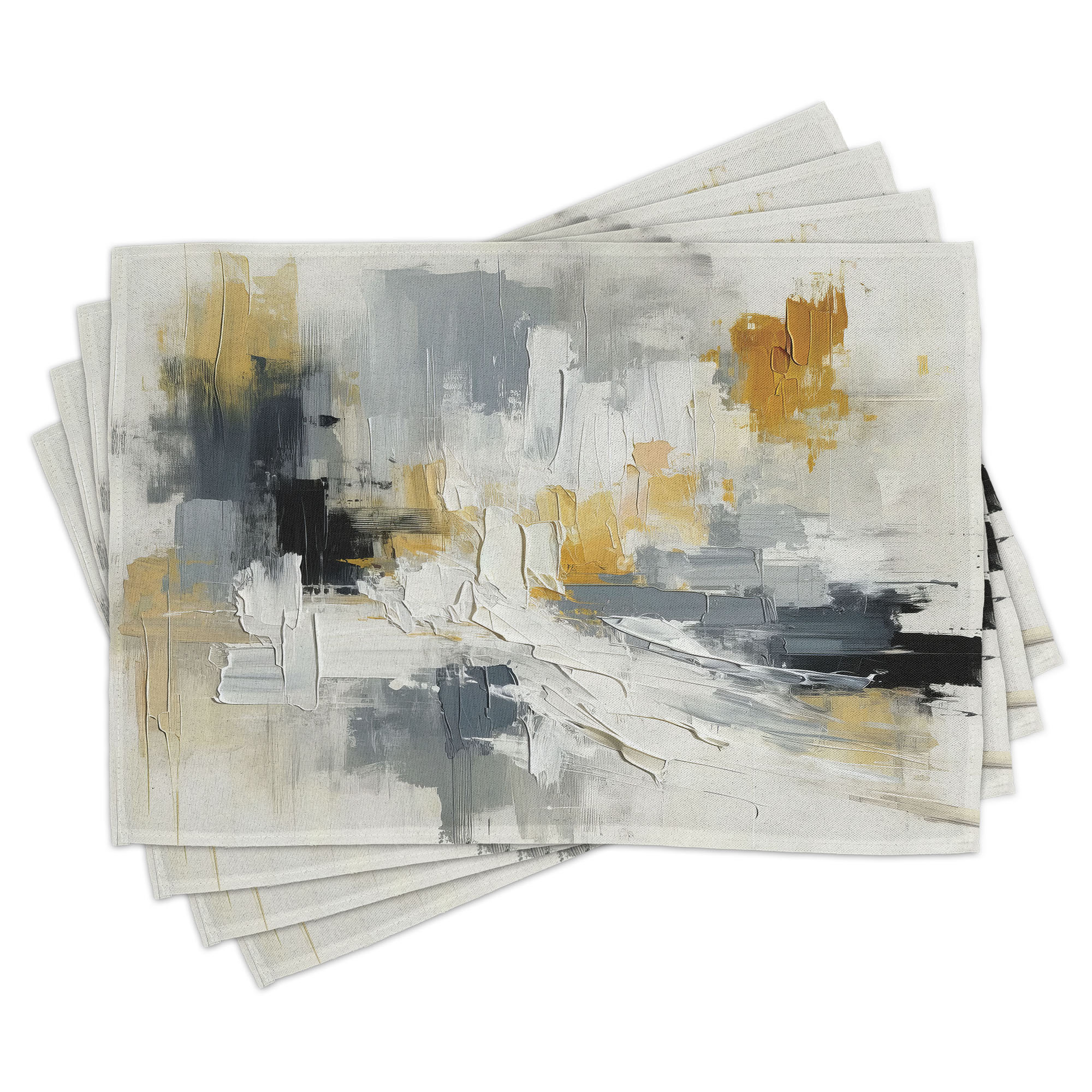 Ambesonne Black and White Place Mats Set of 4 Abstract Details Standard ...