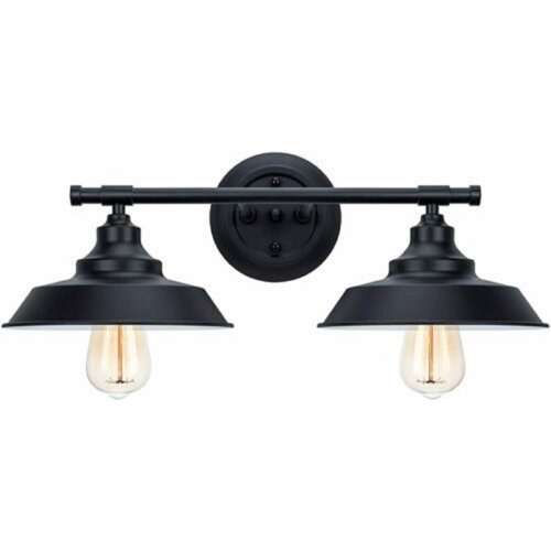 2 Light Black Bathroom Vanity Lighting You'll Love | Wayfair