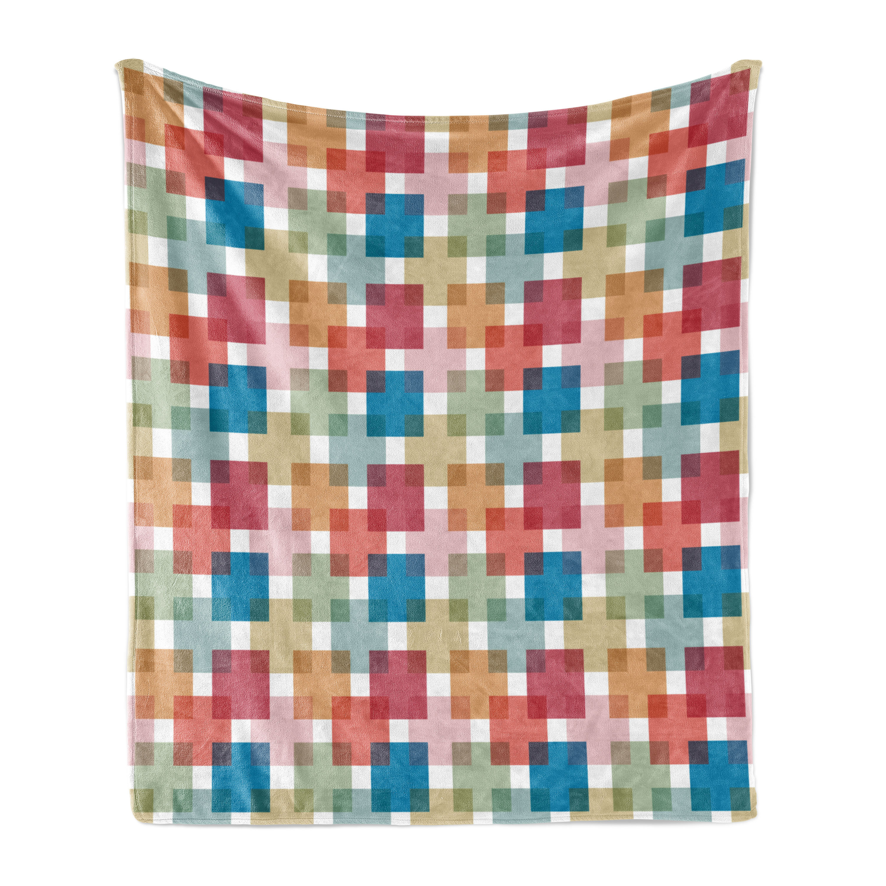 Ambesonne Geometric Fleece Throw Blanket Wall or Floor Squares ...