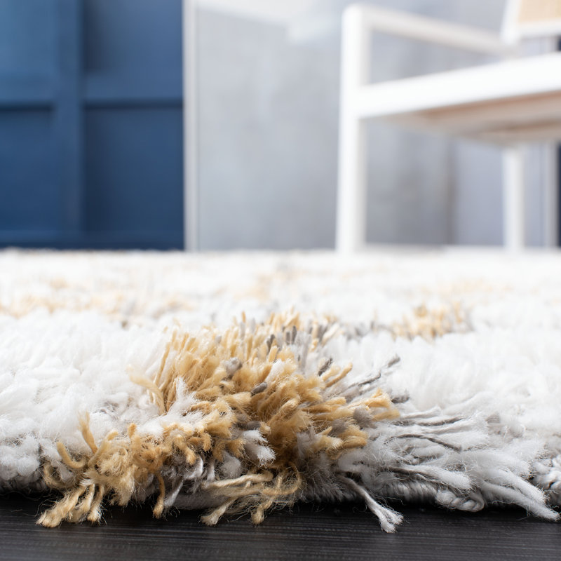 Steelside™ Cade Performance Ivory/Gold Rug & Reviews | Wayfair