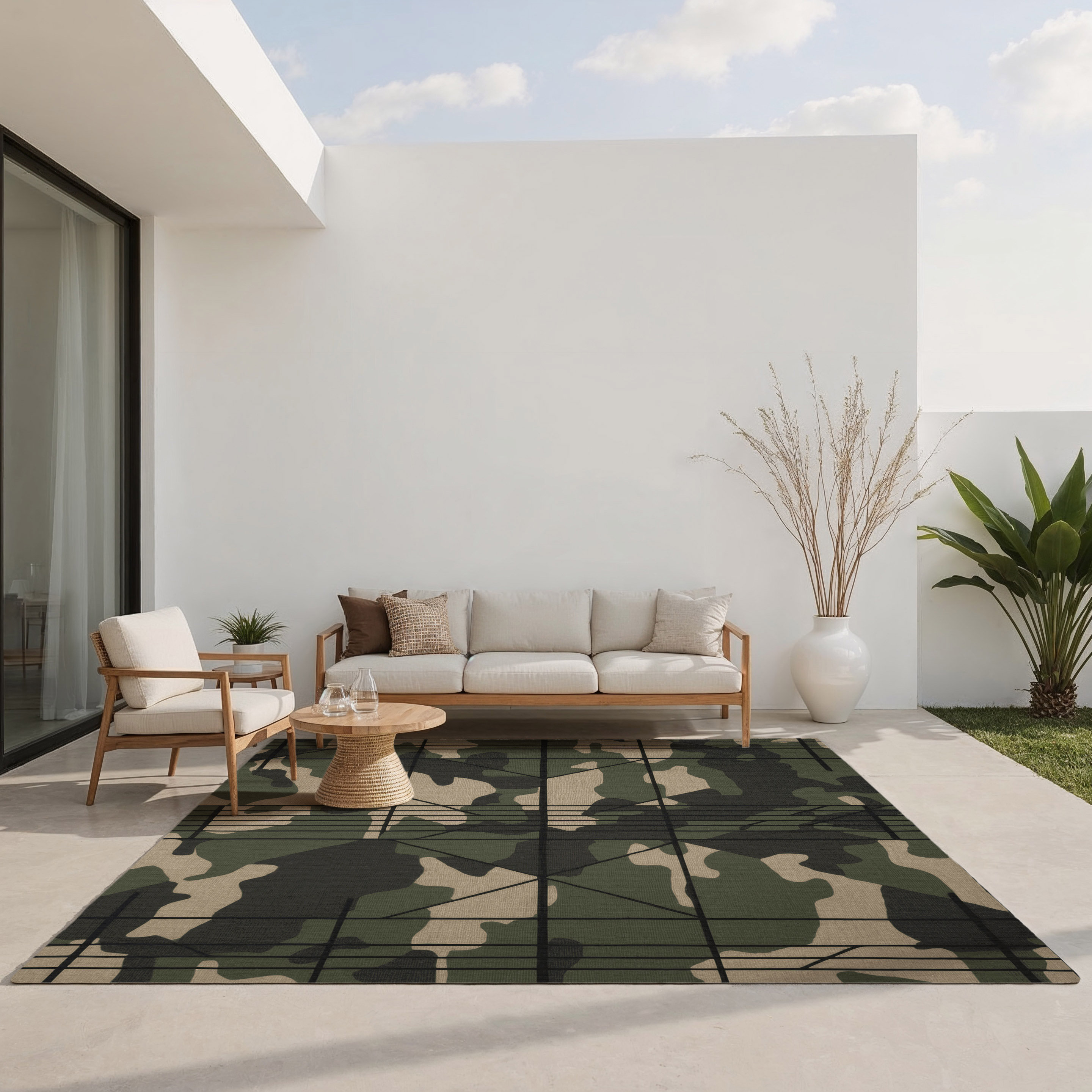 Wrought Studio™ Urban Veil Indoor And Outdoor Area Rug | Wayfair