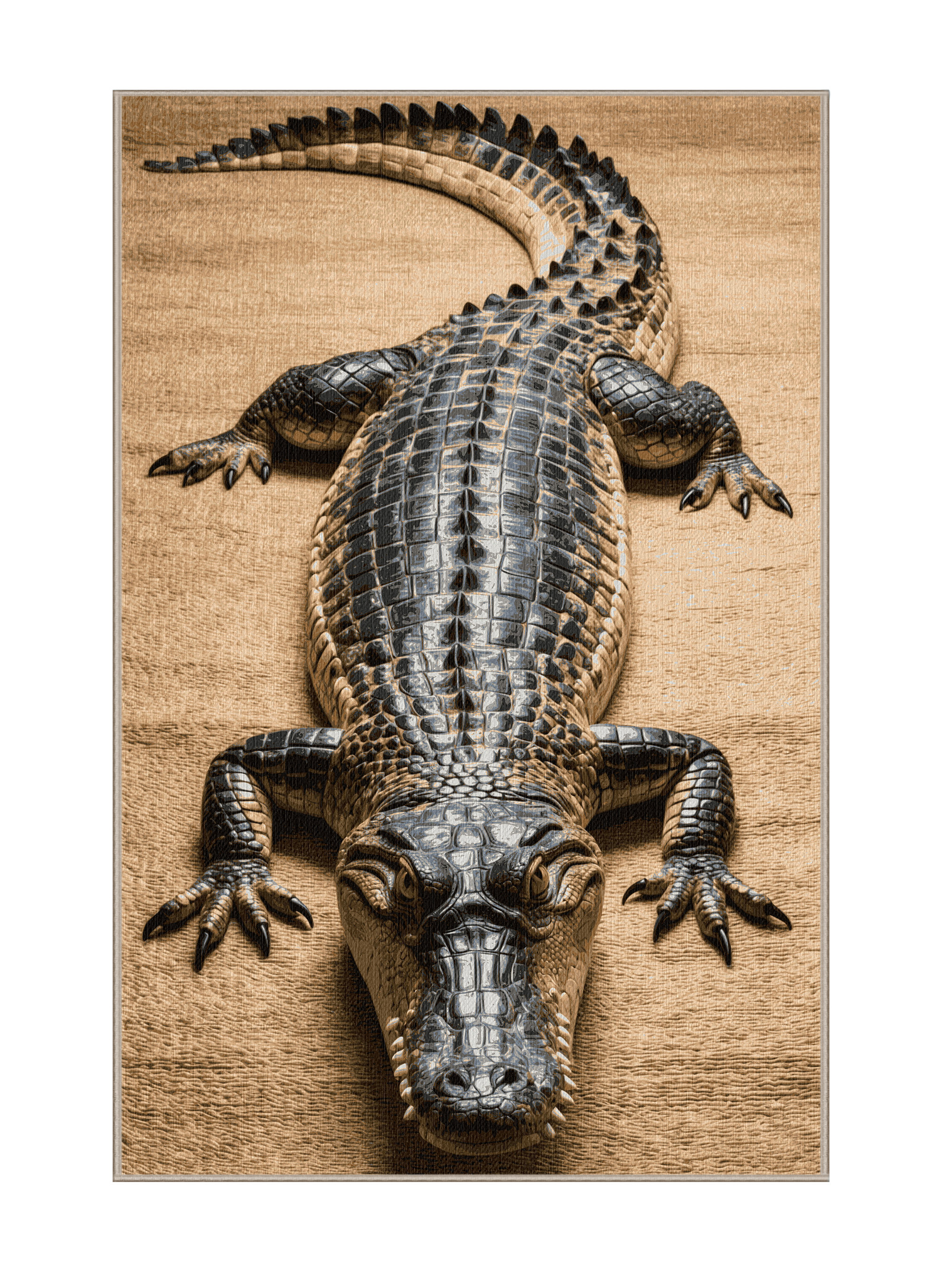 Hokku Designs Washable Nile Crocodile Wildlife Area Rug | Wayfair