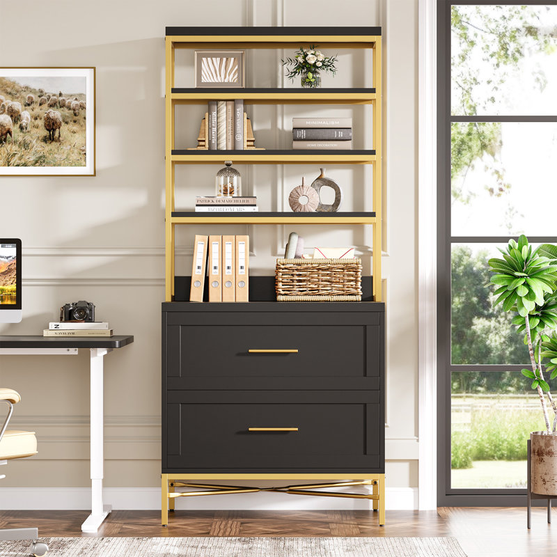 Mercer41 File Cabinet with Bookshelf | Wayfair
