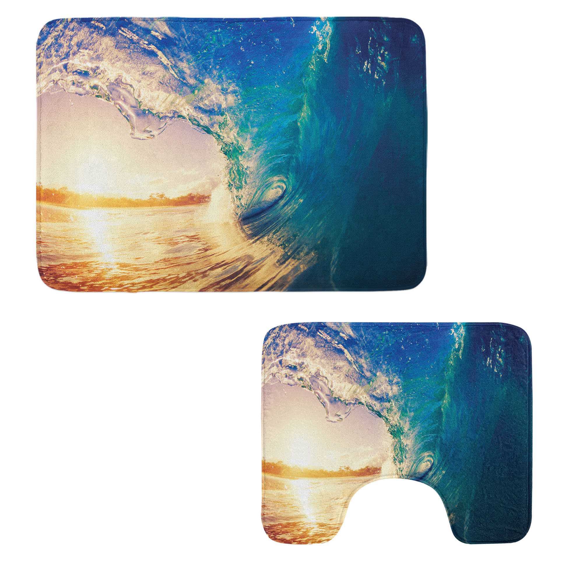 East Urban Home Ocean Bathroom Rug Set 2 Pieces Rectangle & Contour ...