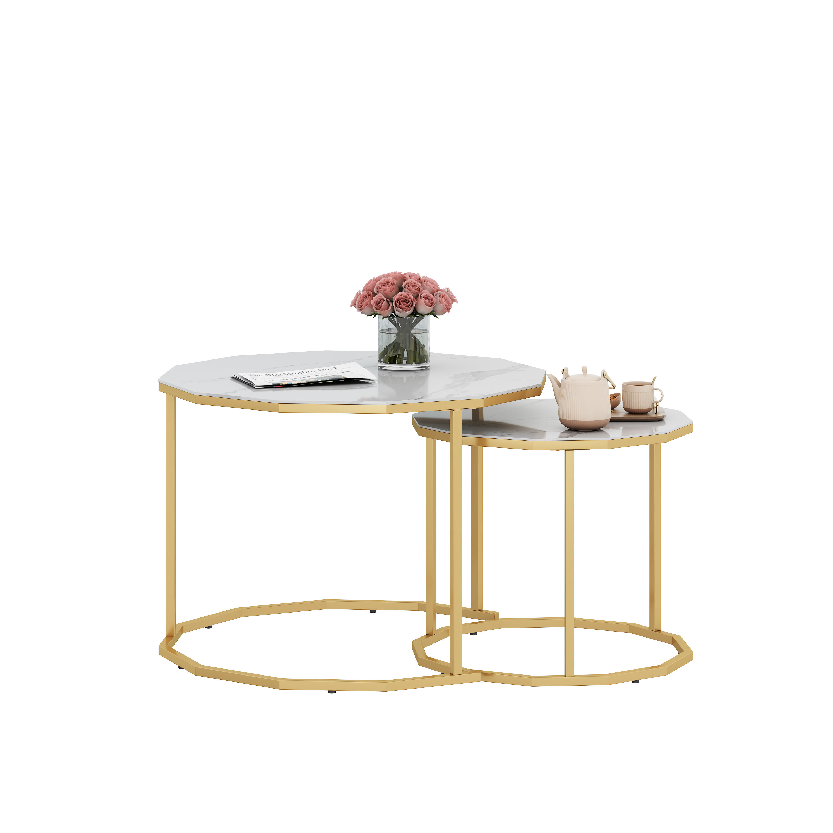 Everly Quinn Pitcarin Frame 2 Nesting Tables Coffee Table | Wayfair