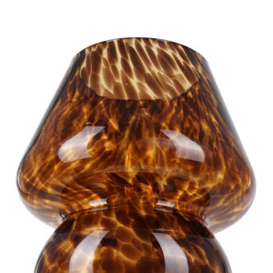 Wrought Studio 8" Glass Mushroom Lamp, Brown Tortoise, Glossy Finish ...