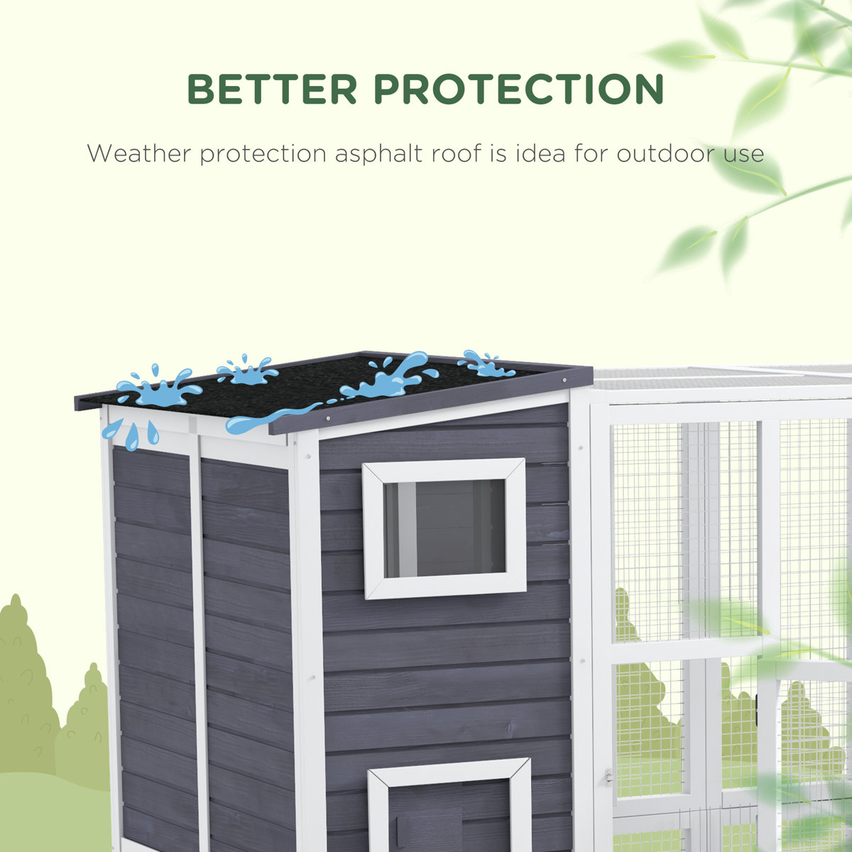 Tucker Murphy Pet™ Outdoor Catio, Cat House Wooden Feral Cat Shelter ...