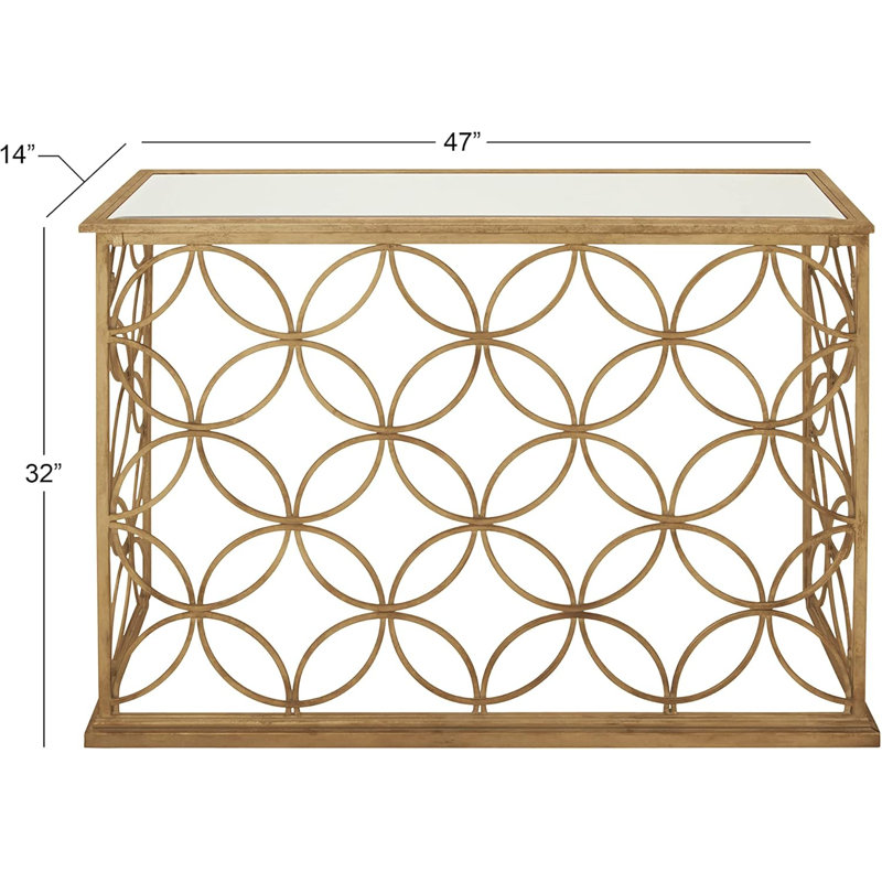 Bloomsbury Market 79 Traditional Metal Console Table, 47" X 15" X 32 ...