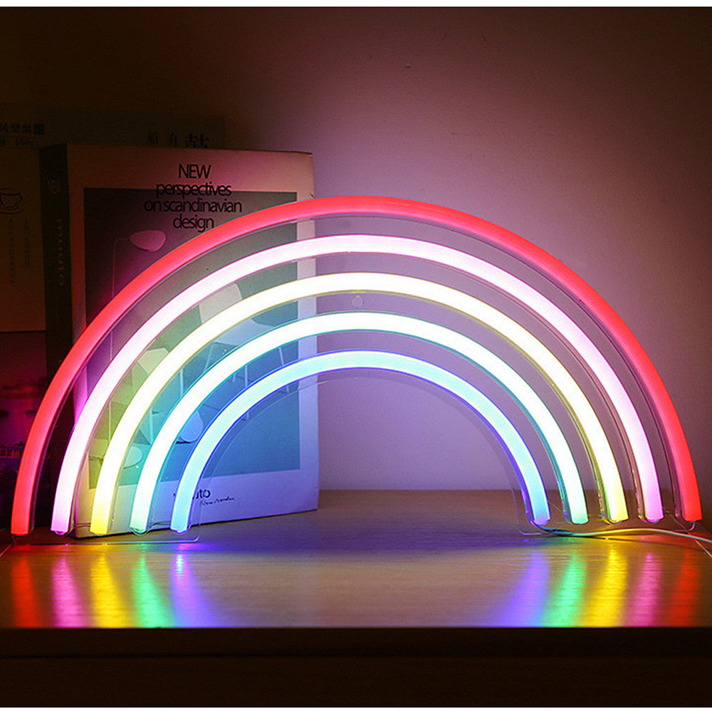 TRIXES Neon Rainbow LED Light Sign by TRIXES - 38cm USB Powered Night ...