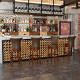 Canora Grey Laiklyn Swivel Solid Wood Bar Stool with PU Upholstered ...