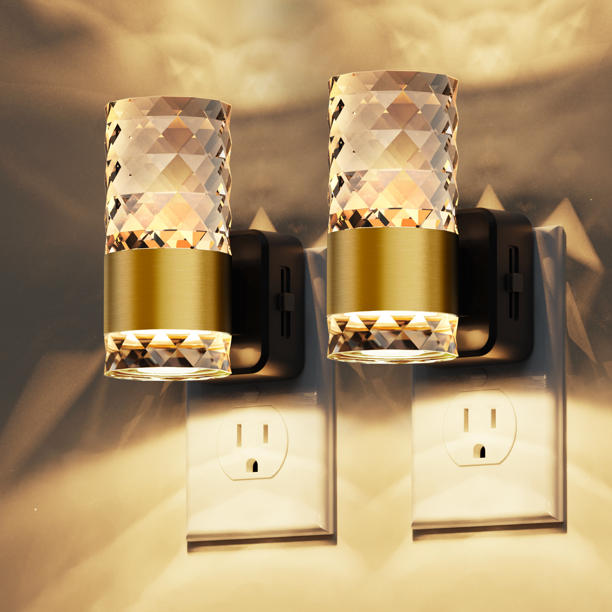 woxeon Set Of Diamond Pattern Night Lights With 3000K Warm White And ...