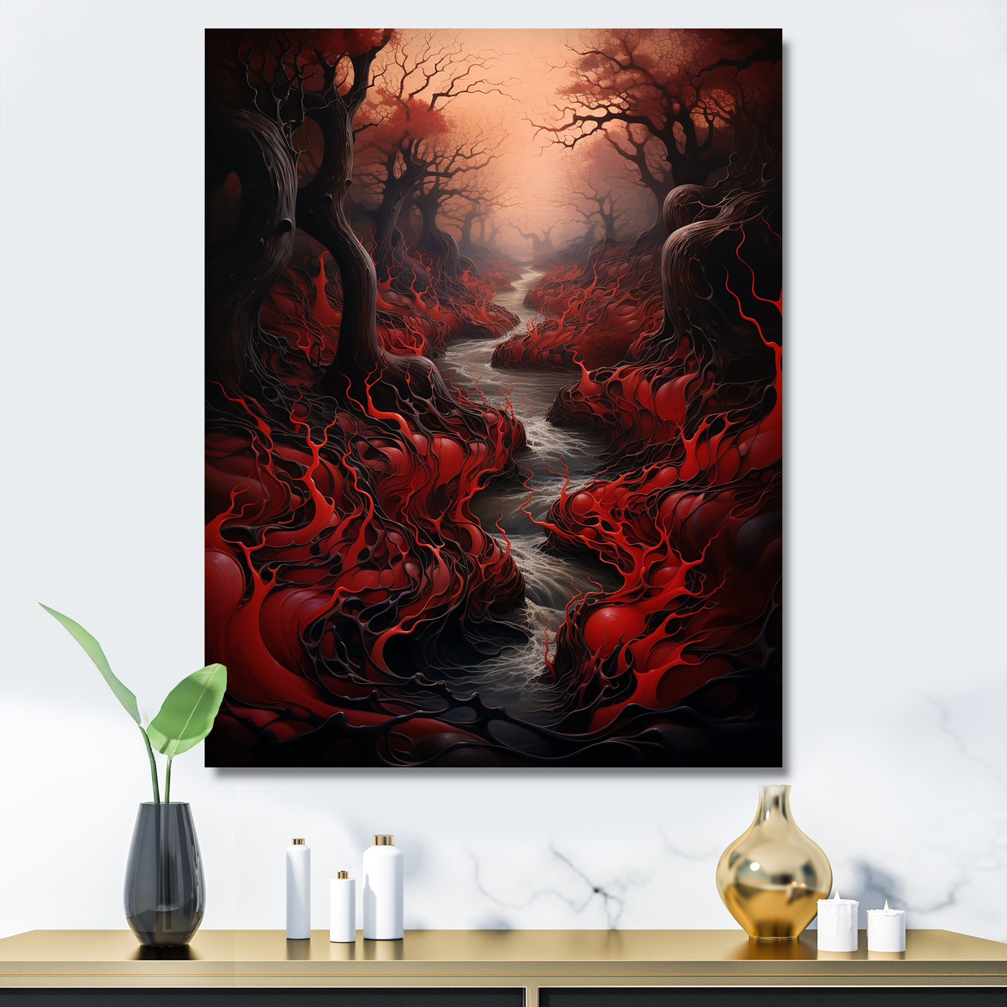 Millwood Pines Fantasy Landscape Veins Of The Void - Surrealism Canvas ...