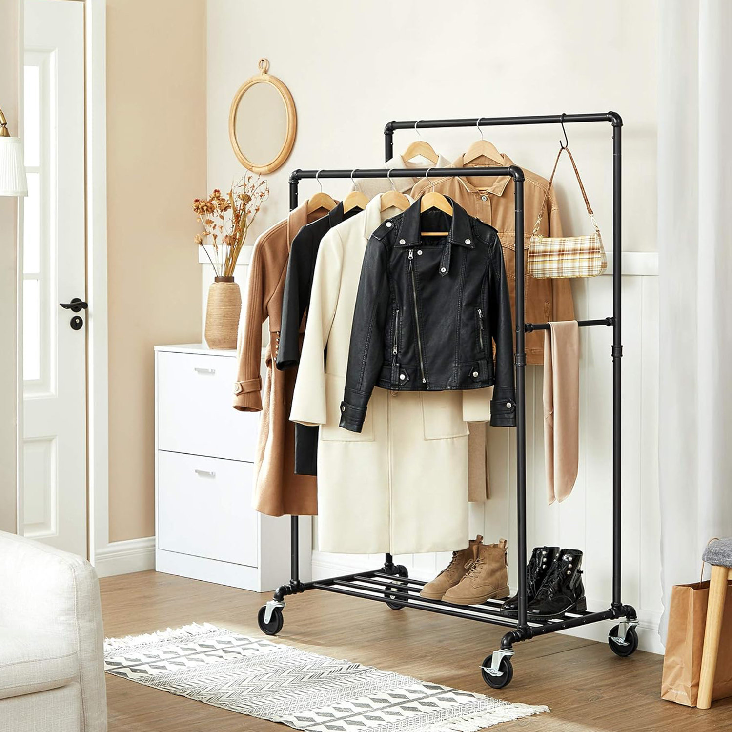 Williston Forge Kaolan 39.5'' Steel Rolling Clothing Rack | Wayfair