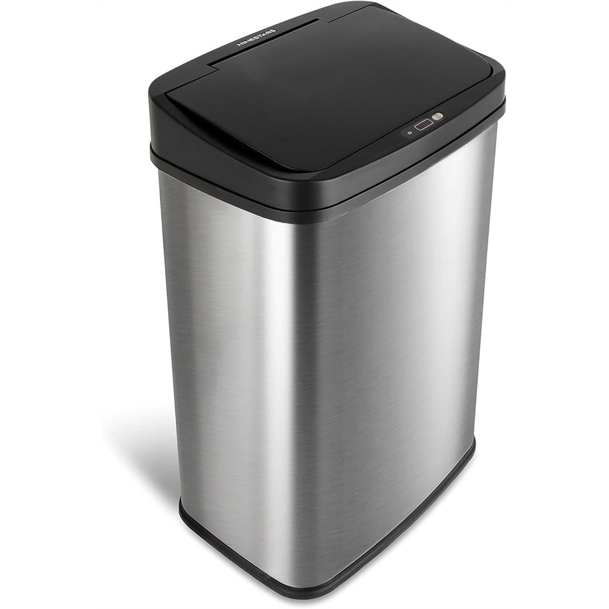 Cubiker 13 Gallon Touchless Rectangular Trash Can, Black Trim Automatic ...