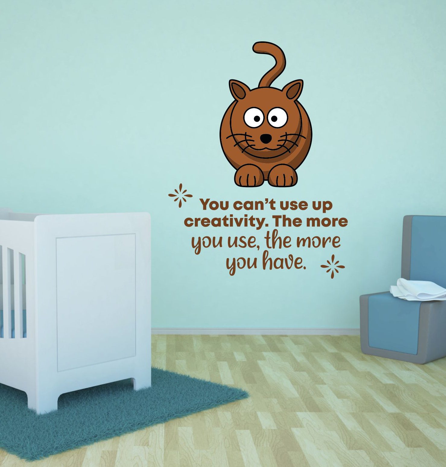 Zoomie Kids Creativity Cat Animal Life Quote Cartoon Quotes Wall ...