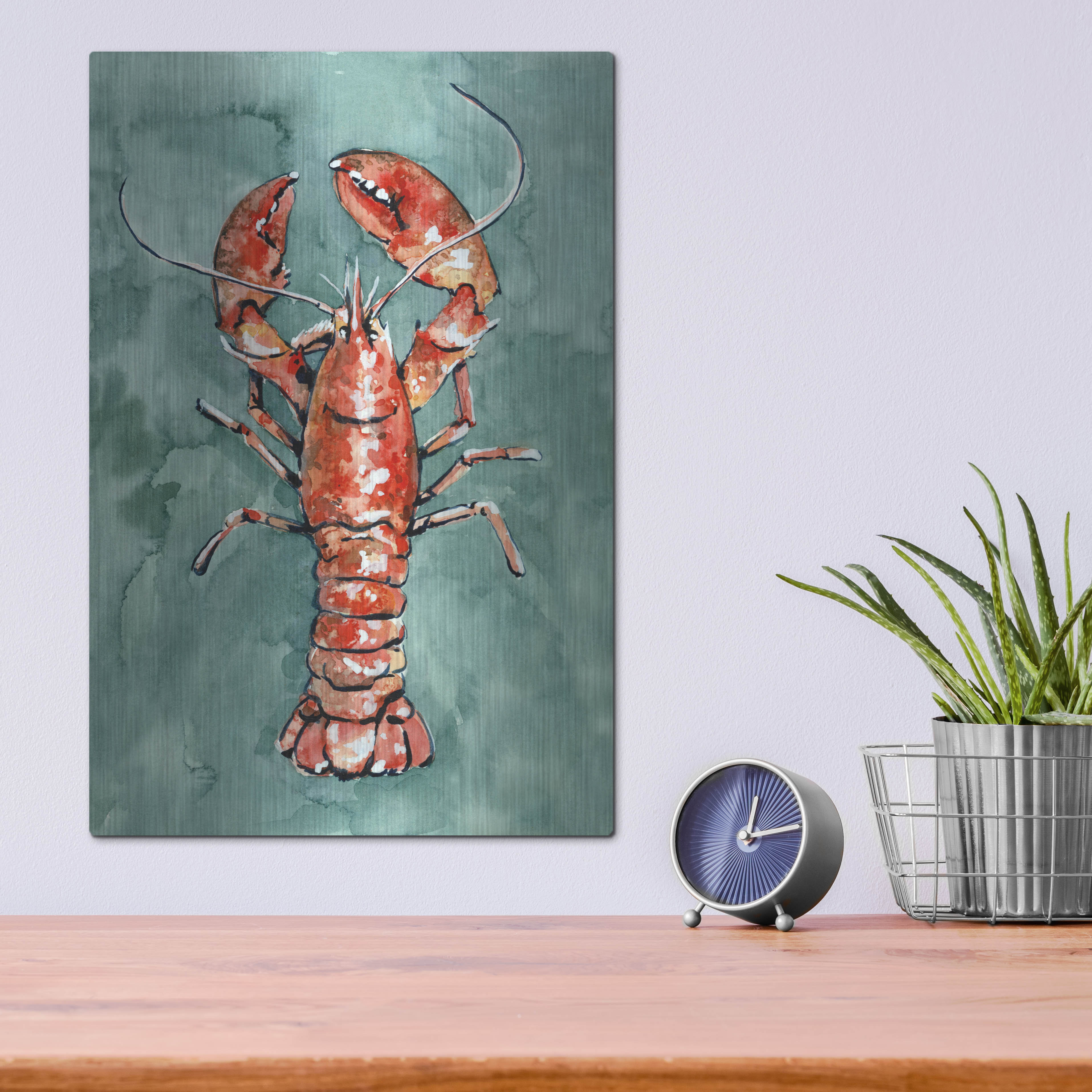 Highland Dunes 'Aquatic Lobster 1' by Emma Caroline Metal Wall Art ...