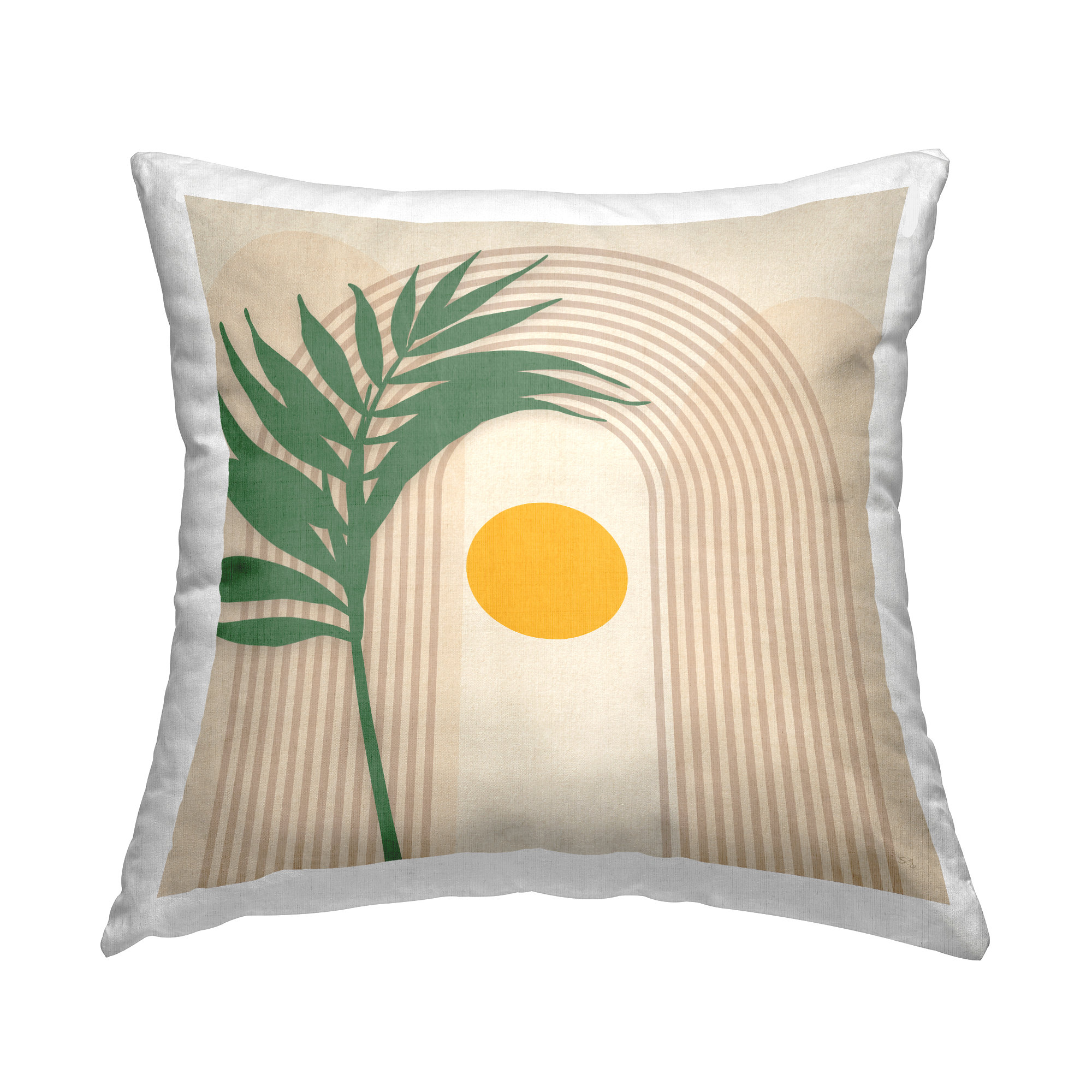 Stupell Industries Palm & Moon Shapes Decorative Printed Throw Pillow ...