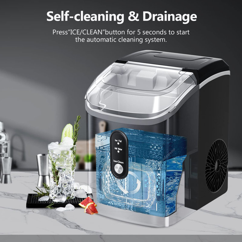COWSAR 33 lb. Daily Production Nugget Clear Ice Countertop Maker, Sonic ...
