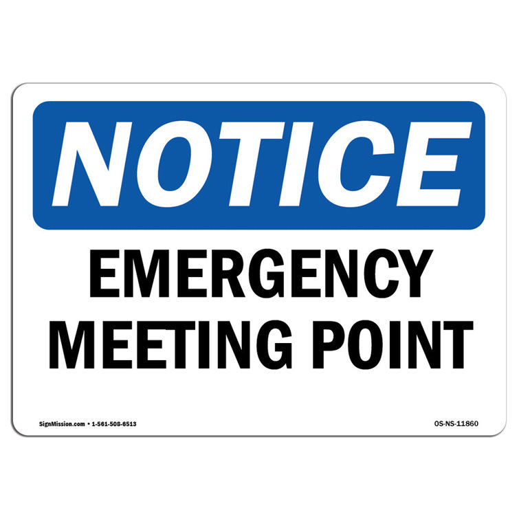 SignMission Emergency Meeting Point Sign | Wayfair