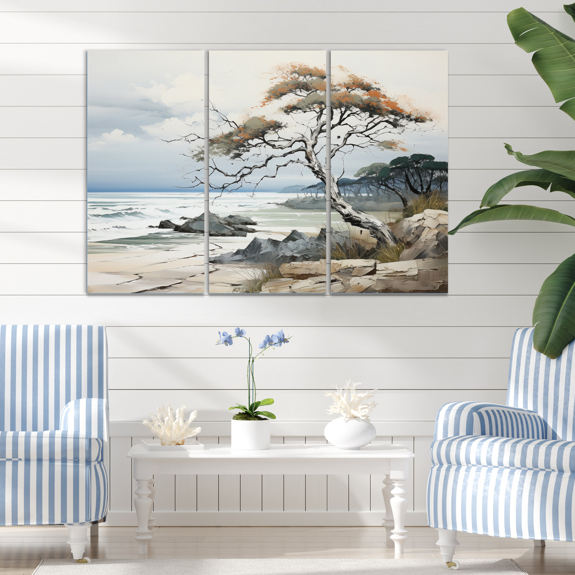 Design Art Coastal Tropical Windswept - Beach & Ocean Metal Art Print ...