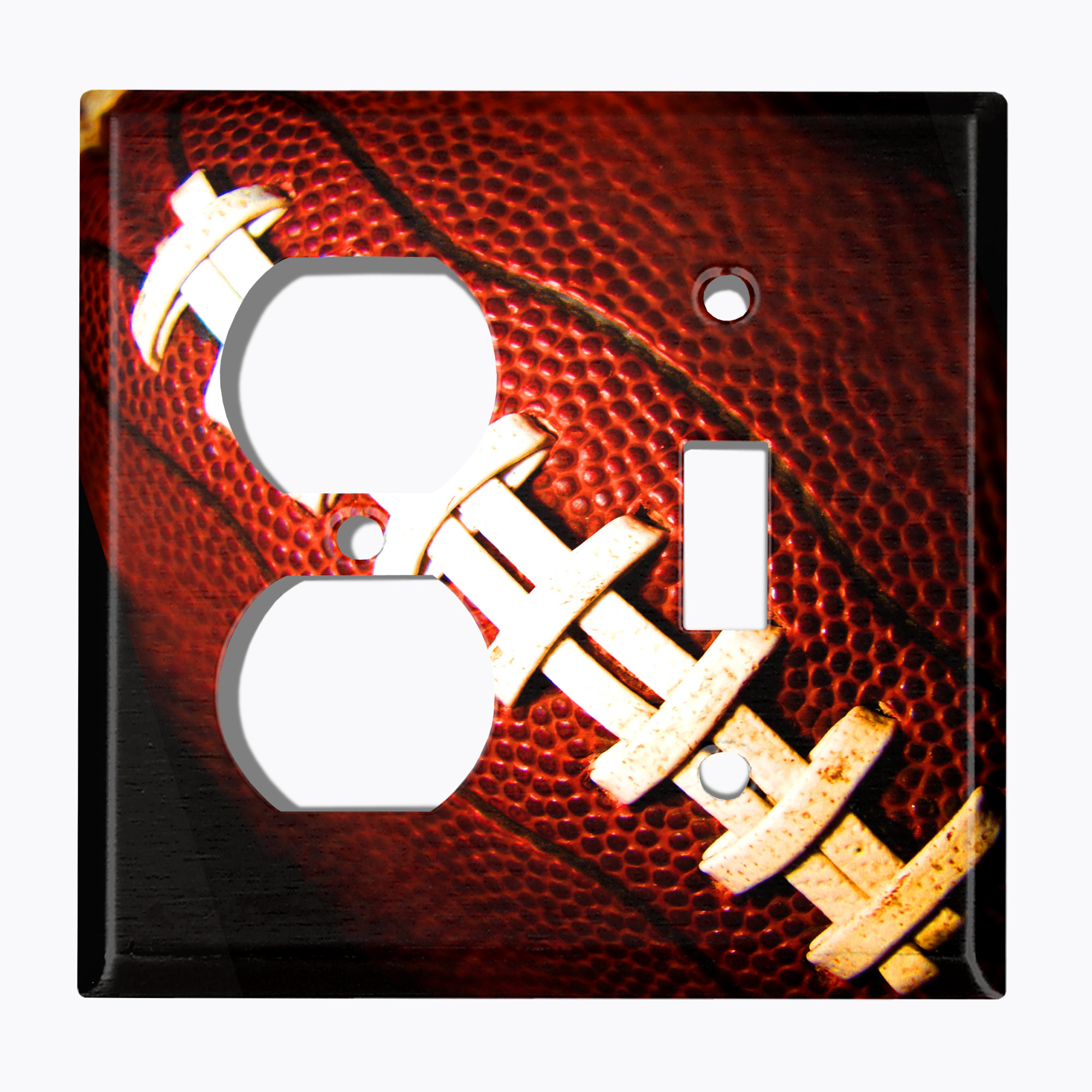 WorldAcc Metal Light Switch Plate Outlet Cover (Football - Single ...