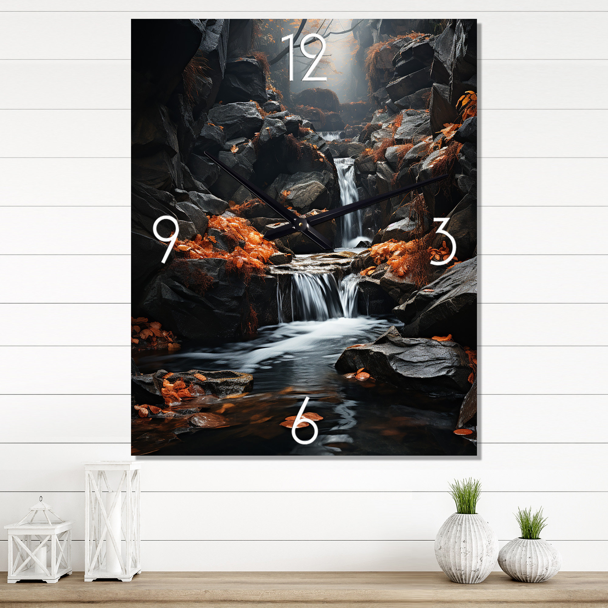 Latitude Run® Waterfall Harmony In Motion - Landscapes Wall Clock ...