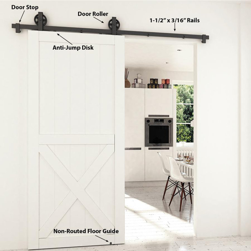 Outwater Steel Barn Door Hardware Kit | Wayfair