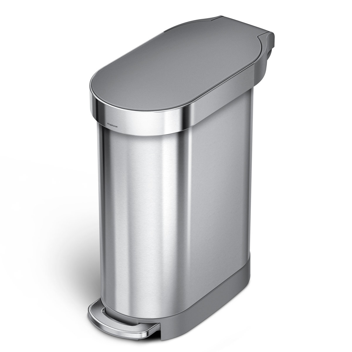 simplehuman 45 Liter / 12 Gallon Slim Hands-Free Kitchen Step Trash Can ...
