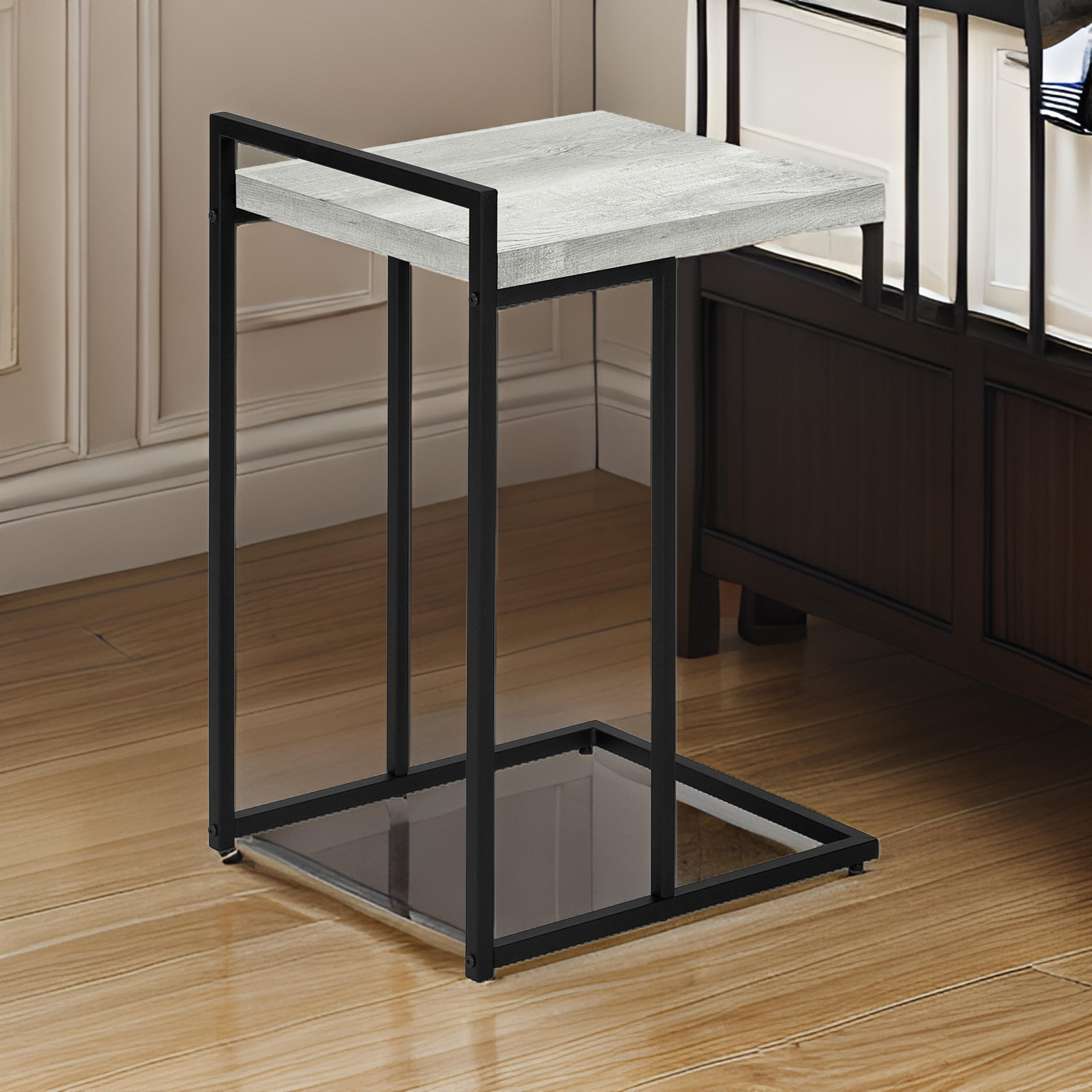 Benjara Koy Accent Side End Table, 18 Inch, C Base W Handle, Chrome ...