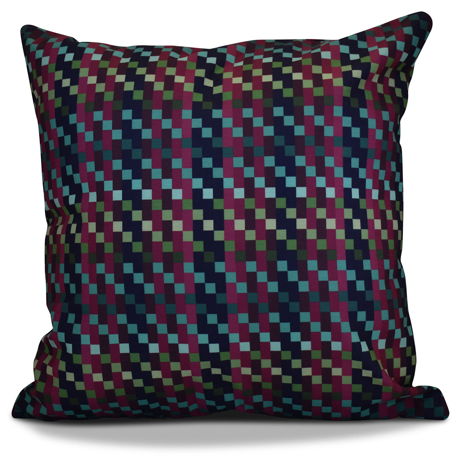 e by design Flora and Fauna Mad for Plaid Outdoor Square Pillow Cover ...