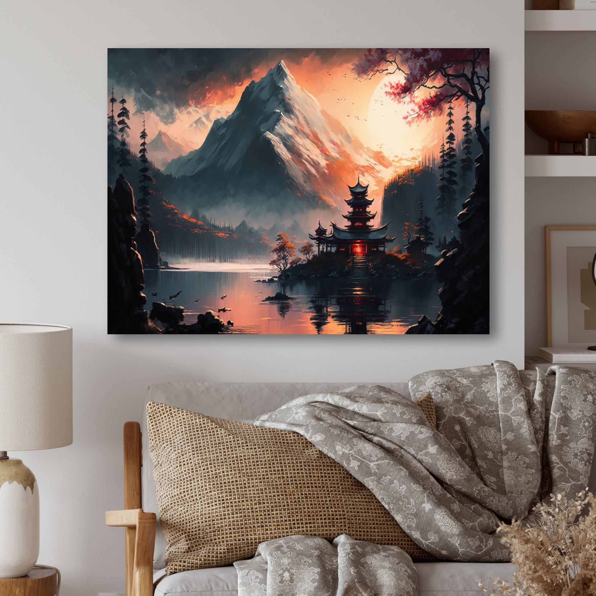 Loon Peak® Architectural Building on Island Landscape IV - Print on ...