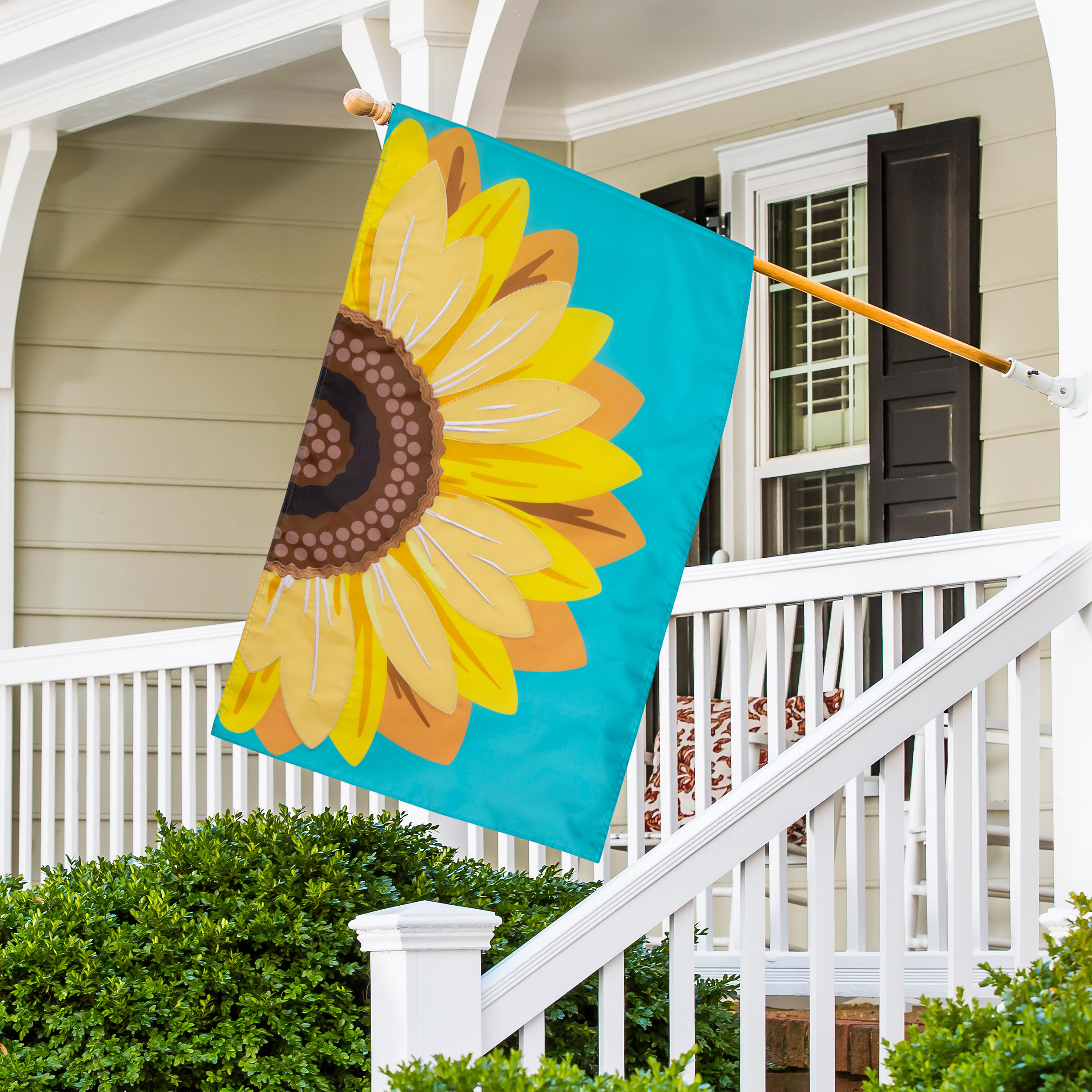 Arlmont & Co. Sunflower Basic Applique House Flag | Wayfair