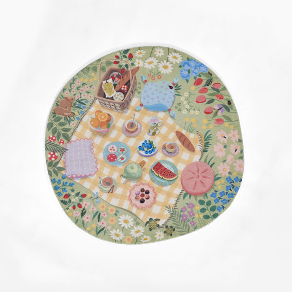 PlayGround rugs by Momeni Momeni Playground Tea Party Green Kid Rug ...