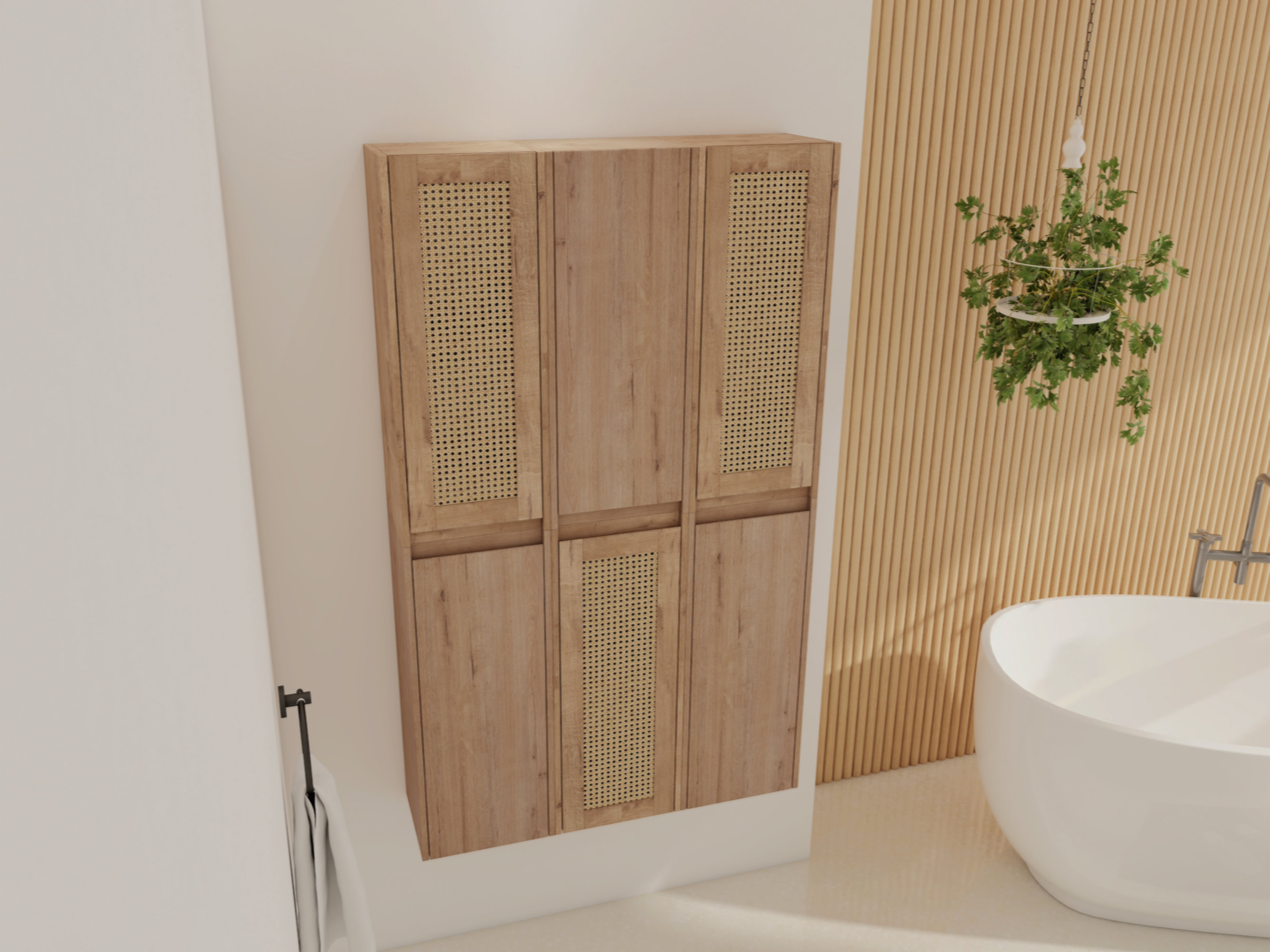 Bayou Breeze 36" Bathroom Side Cabinet,6-Soft Close Doors,Float ...