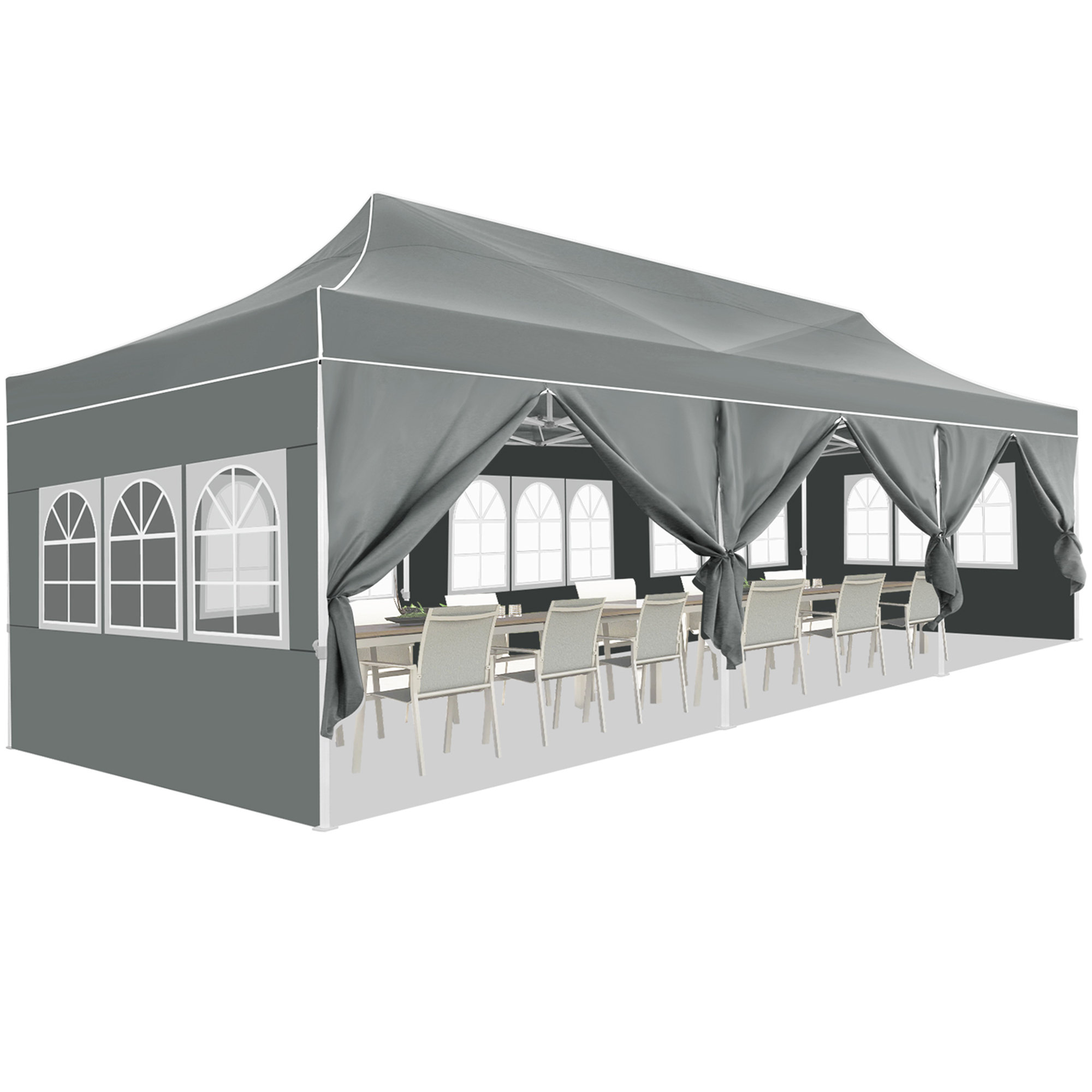 DreamDwell Home 30 Ft x 10 Ft Thickened Frame Heavy Duty Steel Party ...