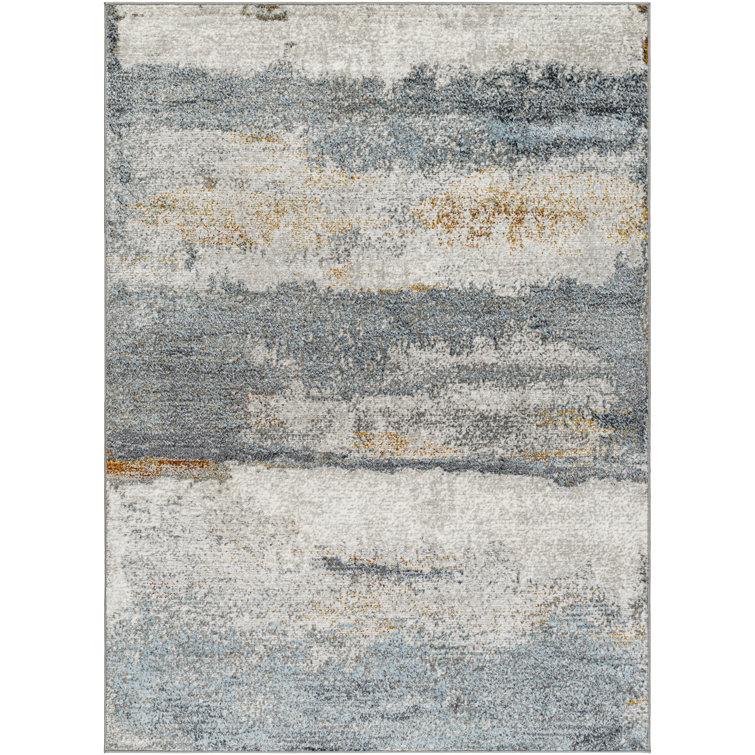 17 Stories Jan Abstract Blue Area Rug | Wayfair