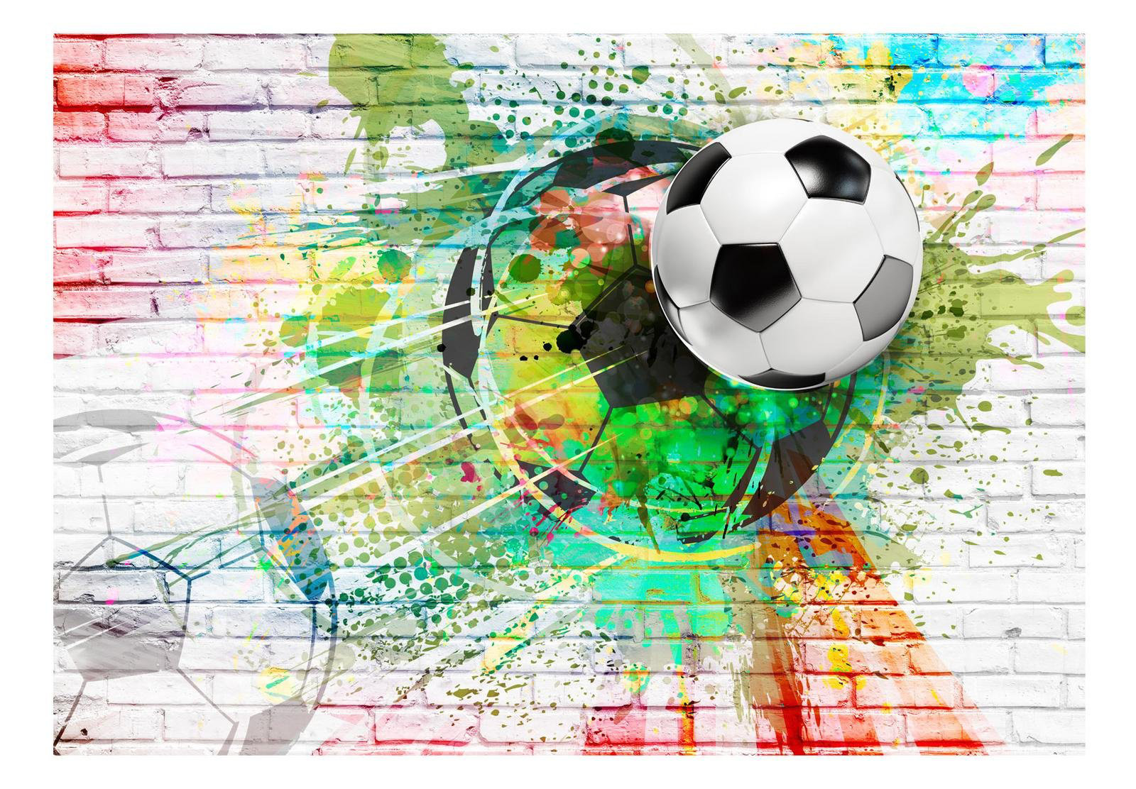 Trule Peel & Stick Football Wall Mural - Colourful Sport Street Art ...