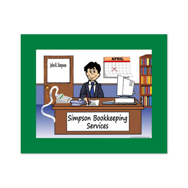 Printed Perfection Personalized Accountant, Bookkeeper - Male Cartoon ...