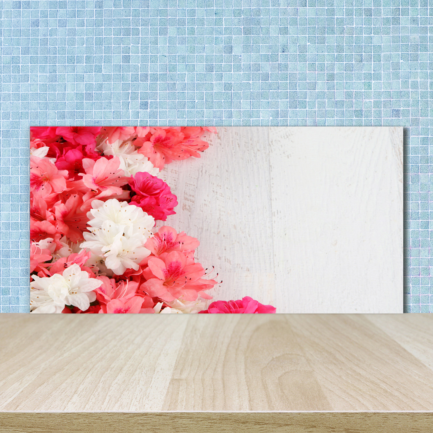 Ebern Designs Loubna Flowers 50cm x 100cm Glass Panel | Wayfair.co.uk