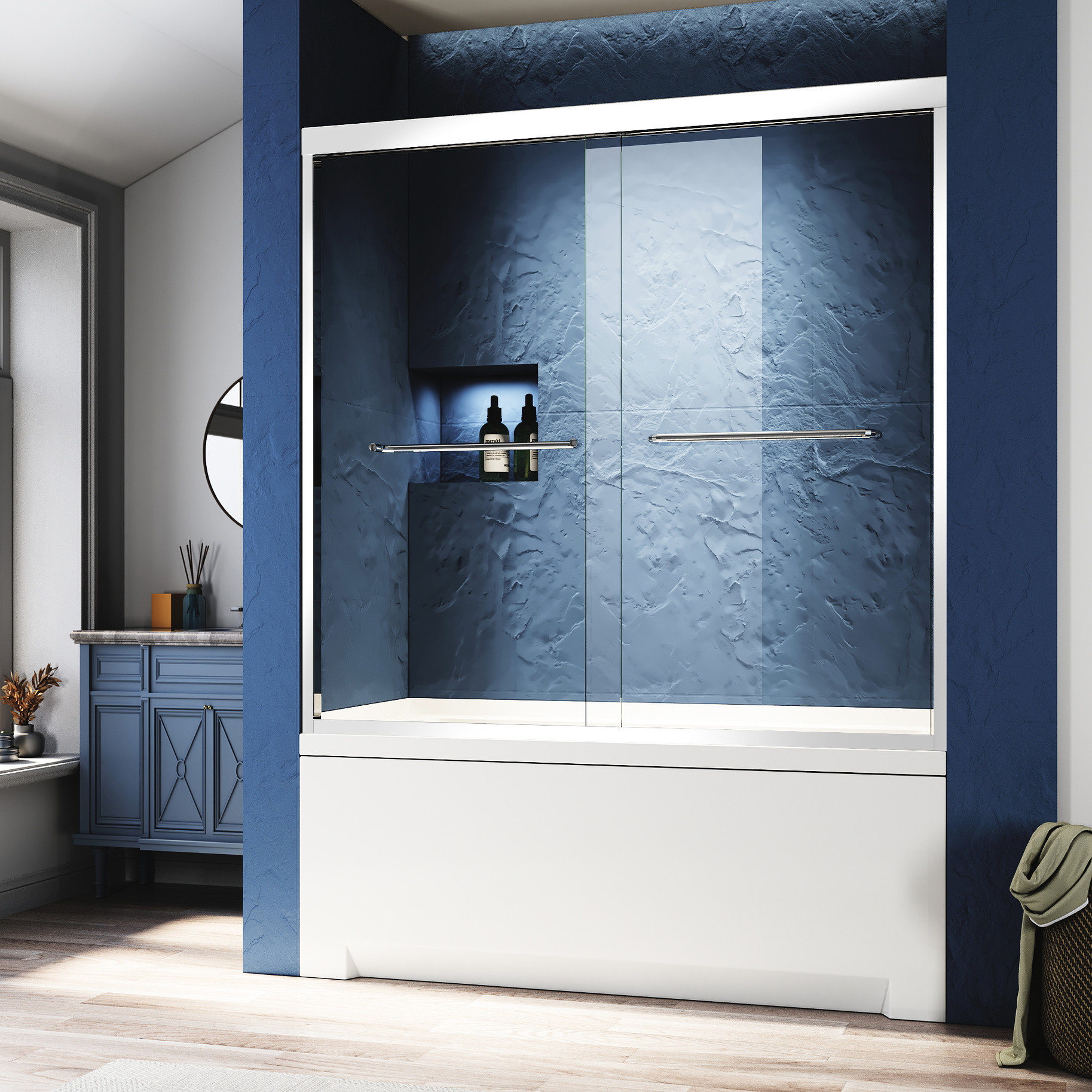 CaneCreations , Sliding Glass Tub Door, Semi - Double Bathtub Thick ...