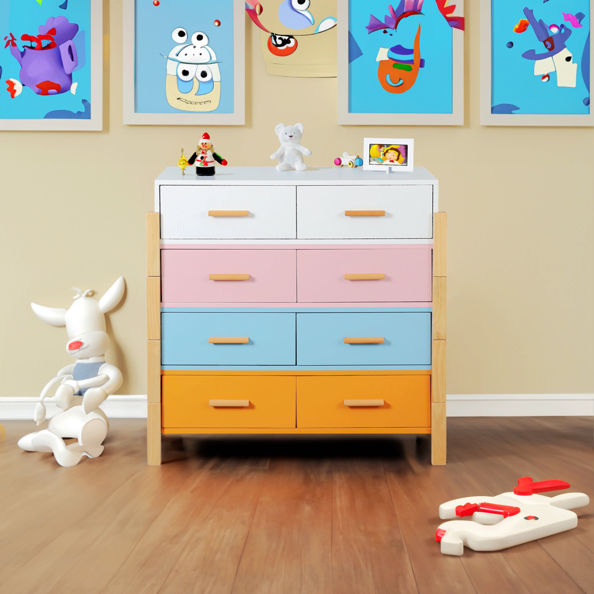 Ivy Bronx Makamae 8 Drawer 35.43" W Double Dresser,Free Combination ...
