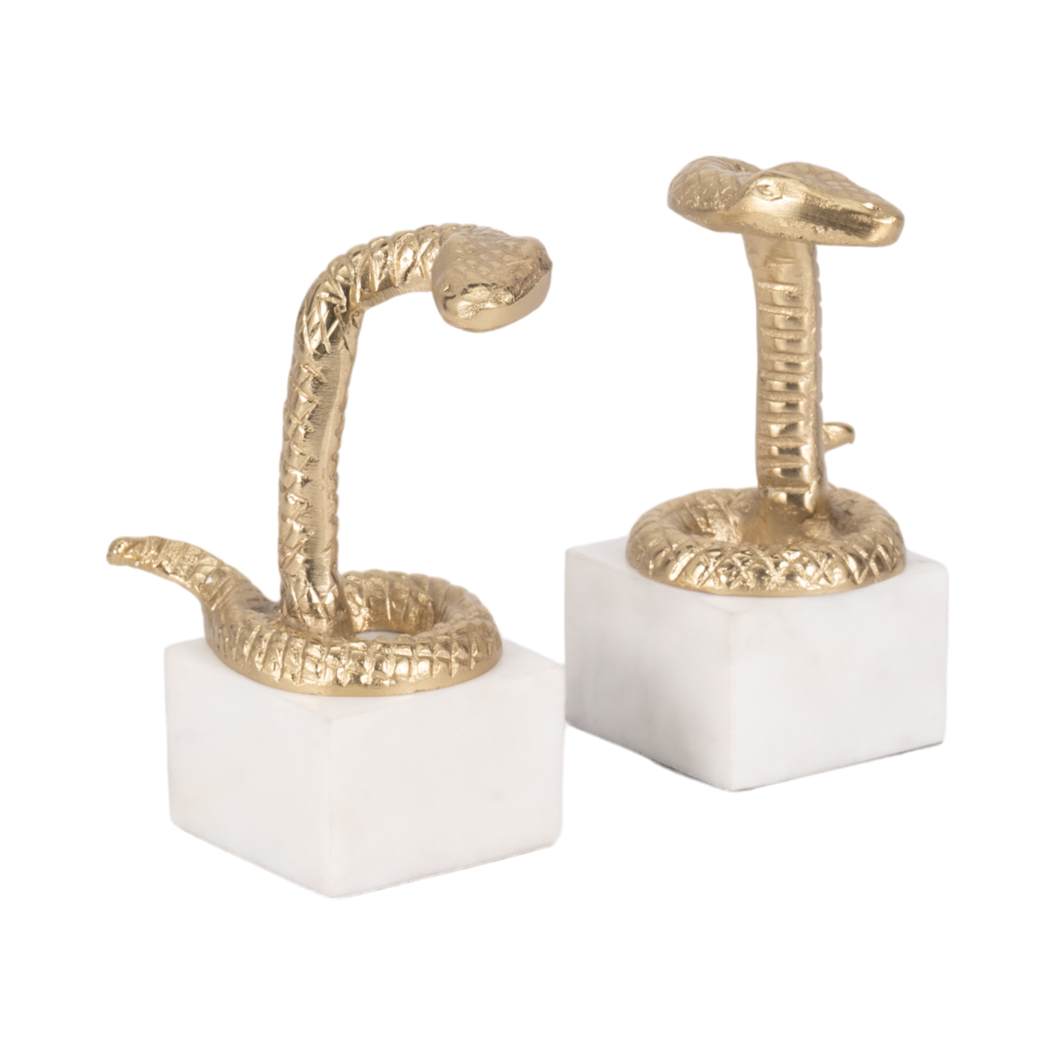 House of Hampton® Bookends Metal and Marble Cobra Shape Finish for Home ...