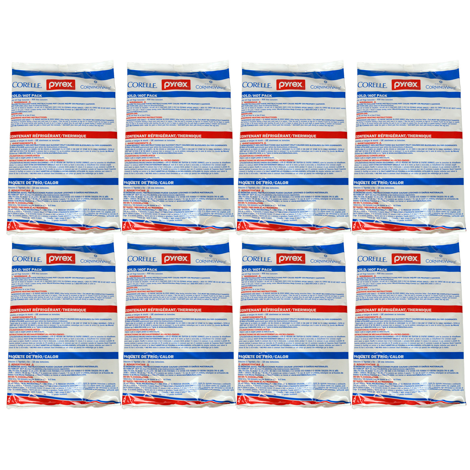Pyrex 1122295 Large Cold/Hot Pack (8-Pack) | Wayfair