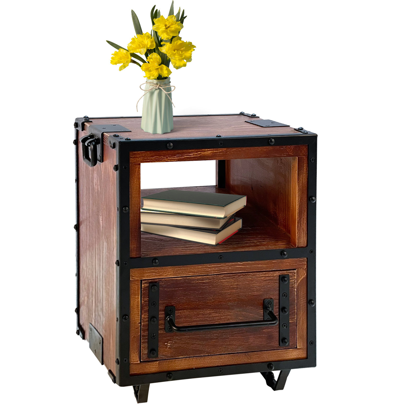 Williston Forge Jerimey 15.75'' Wide 1 -Drawer Solid Wood File Cabinet ...