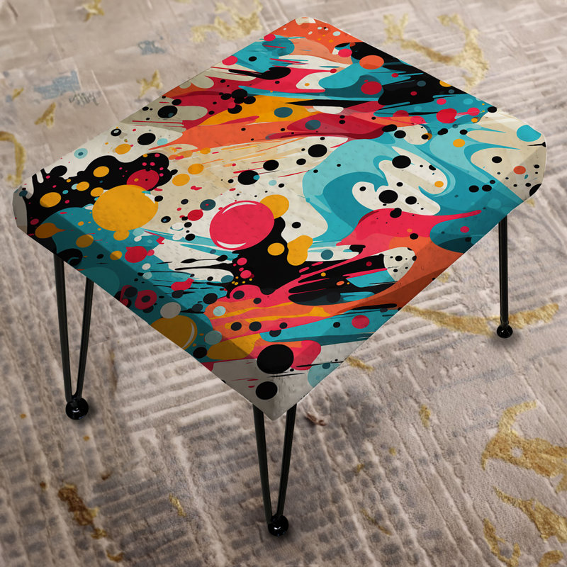 Design Art Colorful Poupart Vortex Fusion - Geometric Rectangle Ottoman ...