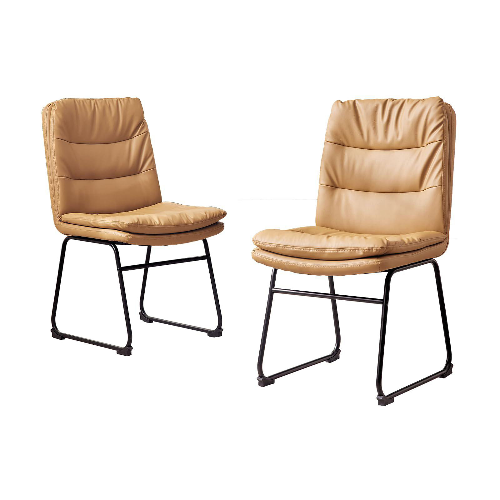 Hokku Designs Set of 2 Double Layer Upholstered Dining Chairs with High ...